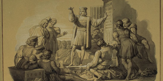 Cola di Rienzo che spiega le antiche epigrafi ai romani - Carlo ...